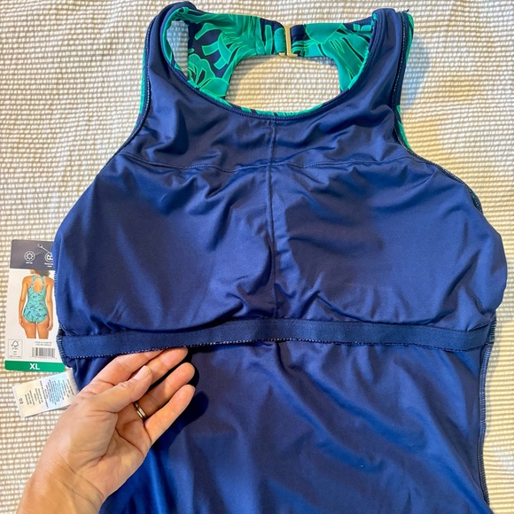 Lands' End | Swim | Nwt Lands End High Neck Green Blue One Piece ...